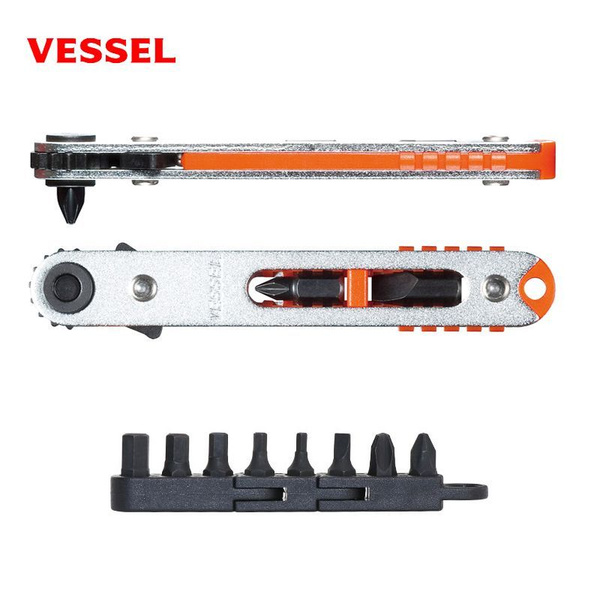 VESSEL Набор отверток храповиком,с бита для шуруповерта 11 предметов NO ...