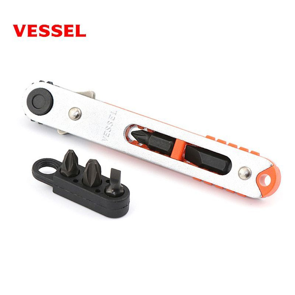 VESSEL Набор отверток храповиком,с бита для шуруповерта 6 предметов NO ...