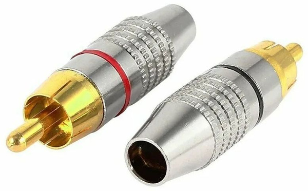 Разъем штекер RCA Тюльпан (папа) под винт, 1 шт - купить с доставкой по ...