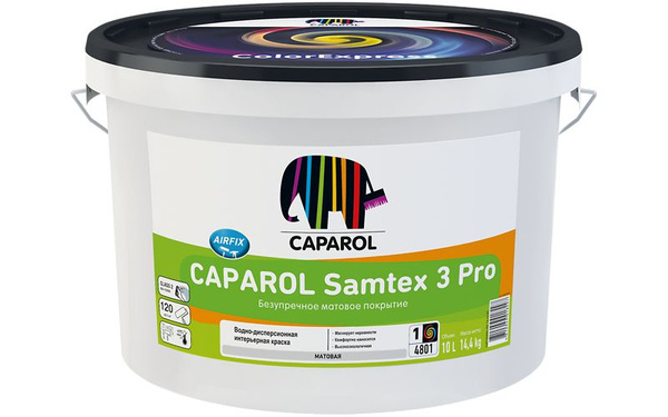 Краска Caparol Samtex 3 Гладкая, Акриловая, Латексная, Матовое покрытие ...
