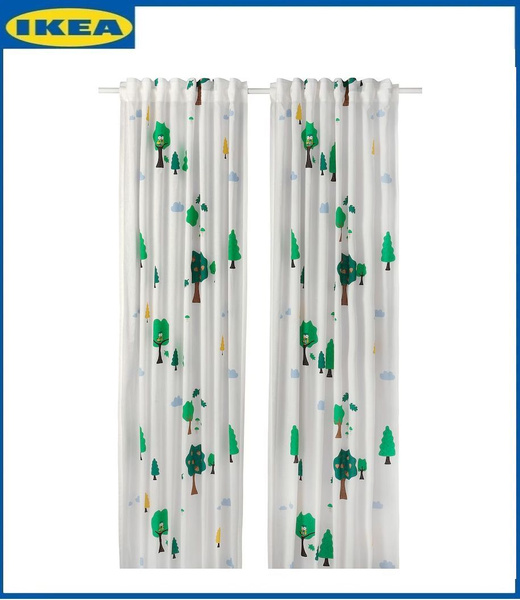 Комплект штор IKEA BRUMMIG , 300х120см, Лес, Хлопок купить по низкой ...