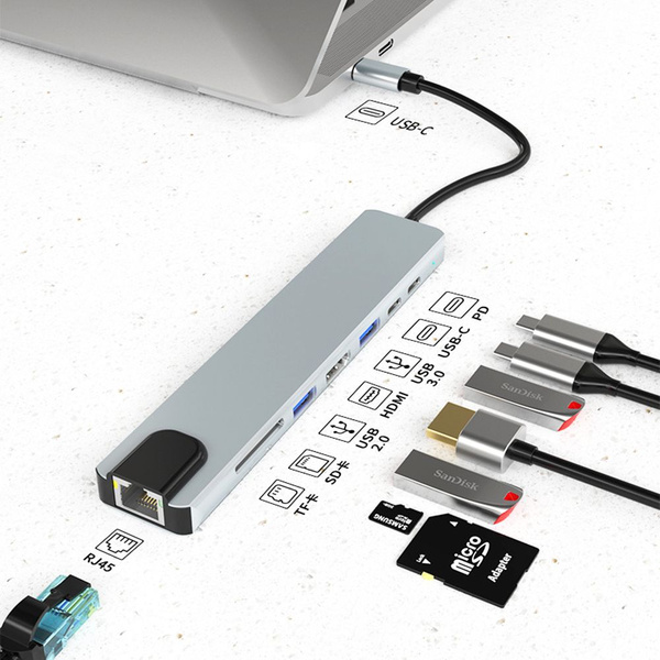 Разветвитель Usb C Hub Type C на док станцию Hdmi 4k адаптер для