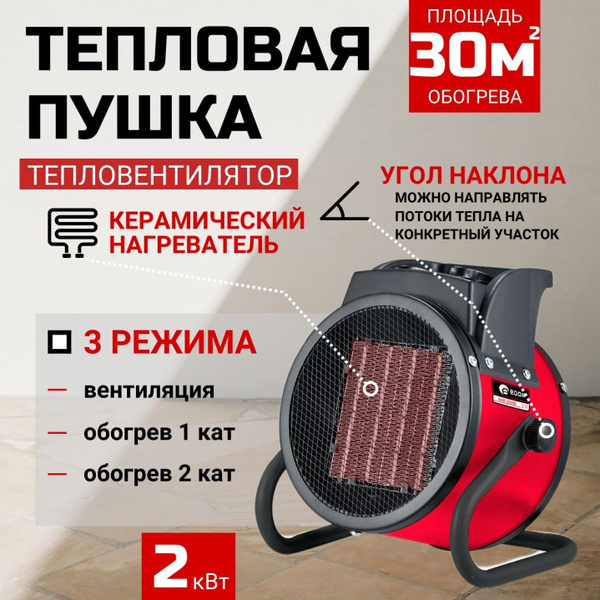 Электрическая тепловая пушка "Edon WAB-2000R" - купить по выгодной цене в интернет-магазине OZON ...