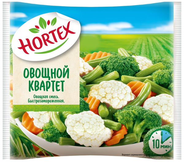 Смесь Овощной квартет замороженная 400 г, Hortex купить на OZON по низкой цене (149356642)