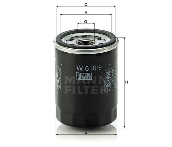 Фильтр масляный MANN FILTER W610/9 - купить по выгодным ценам в ...
