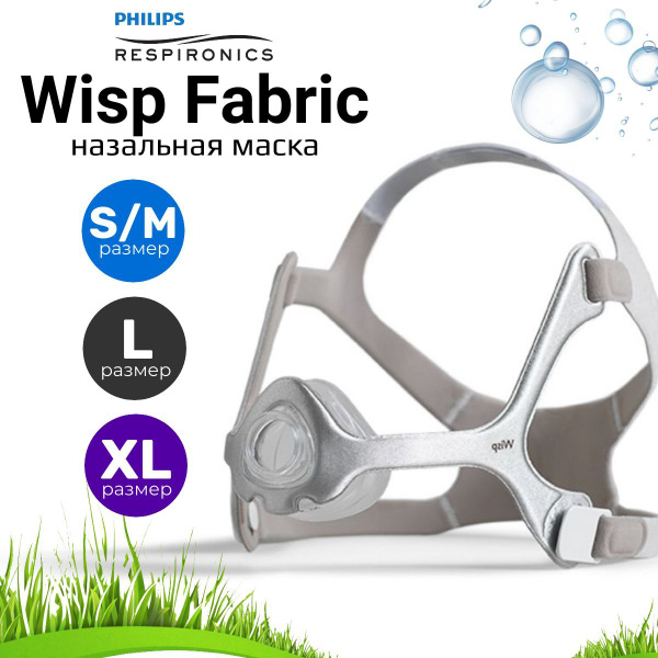 Philips Wisp Fabric (в комплекте 3 размера) маска назальная для СИПАП ...