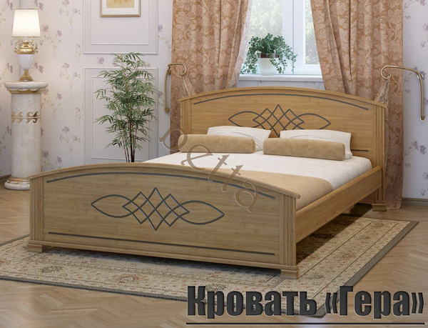 Двуспальная кровать Кровать "Гера" Из Массива Сосны - купить по ...