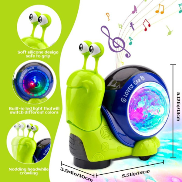 Интерактивная игрушка Улитка Турбо музыкальная на батарейках для детей ...