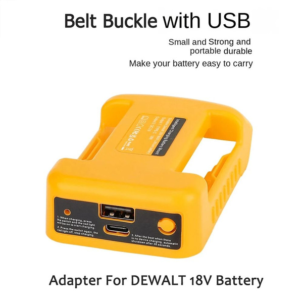 Адаптер для аккумулятора Dewalt 18V с USB-разъемом и быстрой зарядкой ...