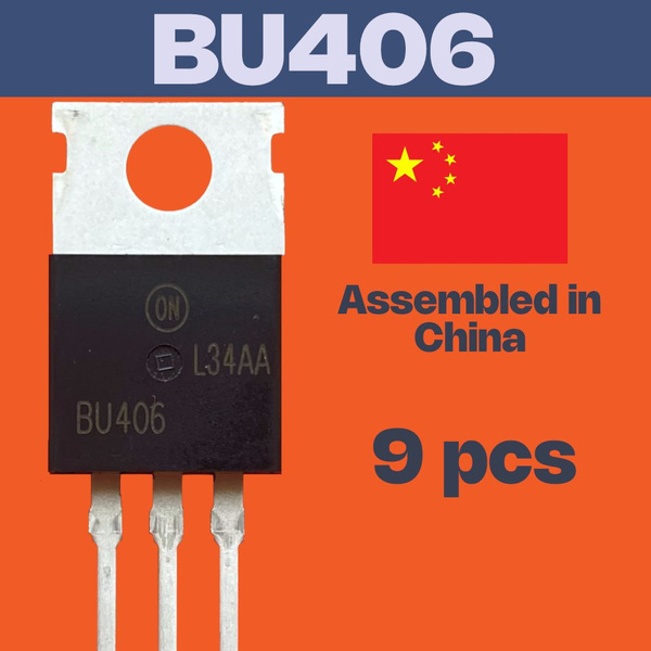 BU406, биполярный NPN транзистор, пр-во Китай, ON Semiconductor, 9 шт в ...