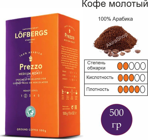 Lofbergs / Кофе молотый 500 гр Prezzo 100% арабика. Швеция купить на ...