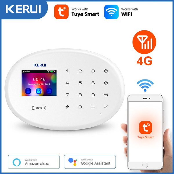 KERUI Tuya Wi-Fi GSM 4G умная домашняя охранная сигнализация RFID приложение беспроводной датчик ...