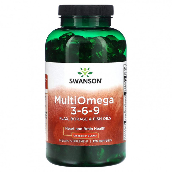 Swanson, Multi Omega 3-6-9 220 мягких таблеток - купить с доставкой по ...