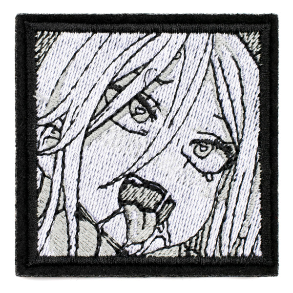 Нашивка, шеврон, патч (patch) Ahegao Ахэгао аниме, размер 6,3*6,3 см - купить с доставкой по ...