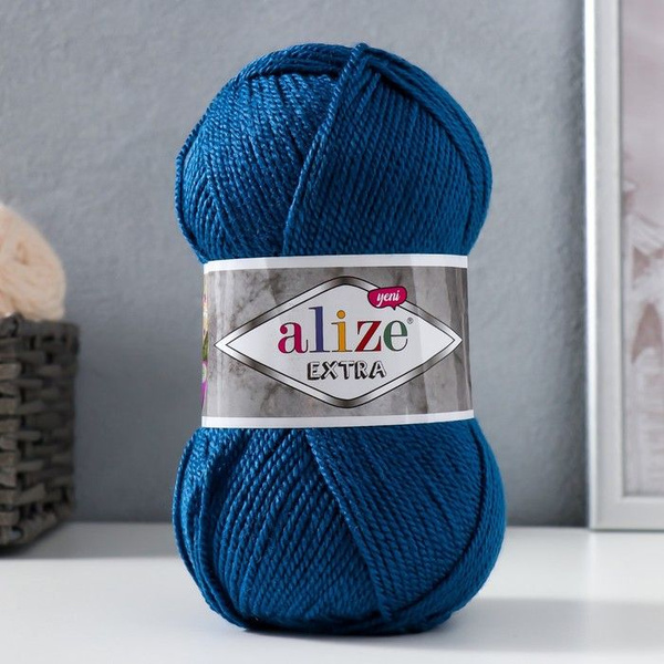 Пряжа ALIZE "Extra", 10% шерсть, 90% акрил, 220 мх100 г, 409 джинс купить на OZON по низкой цене ...