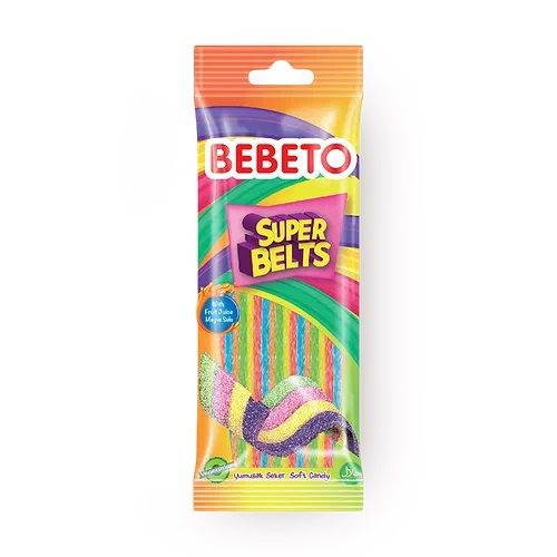Жевательный мармелад SUPER BELTS BEBETO, 12 пачек по 75 грамм (1 блок ...