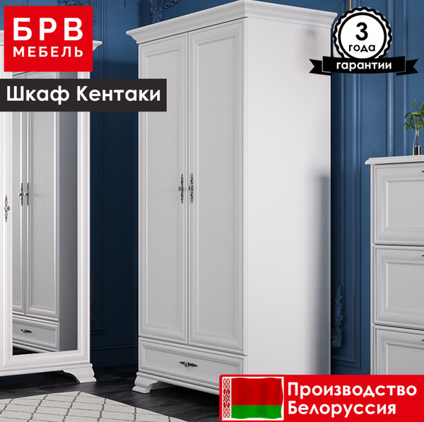 Шкаф распашной БРВ МЕБЕЛЬ Кентаки SZF2D1S, 100x61x198 см - купить по ...