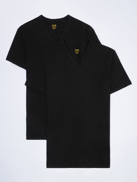 Футболка для дома OVS, размер 48, 50, цвет black bean, 70% cotton 25% viscose 5% elastane ...