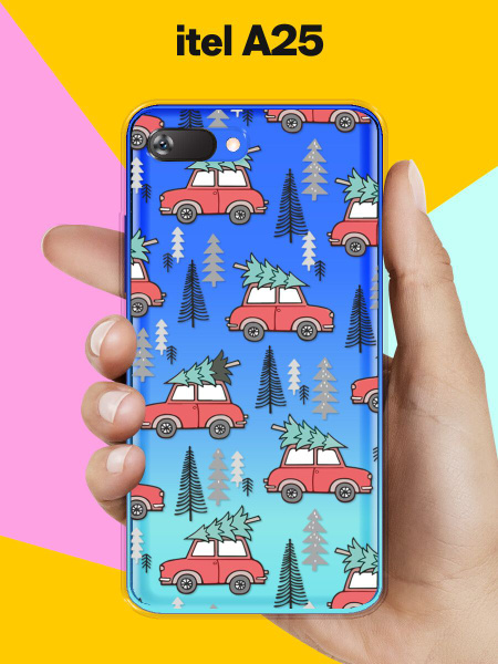 Новогодний чехол на Itel A25 Елка на машине / для Ител А25 - купить с ...