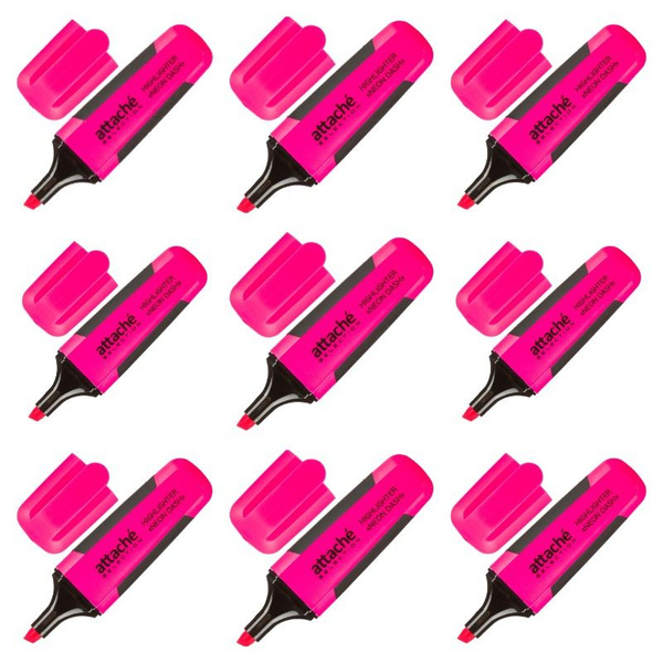 Attache Selection Маркер текстовыделитель Neon Dash, 1-5мм, розовый, 9 шт. - купить с доставкой ...
