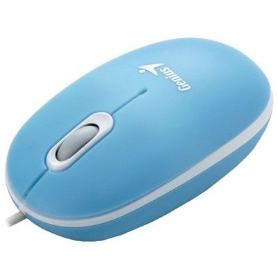 Мышь проводная Genius ScrollToo 200 Oval Optical Mouse Blue, белый ...