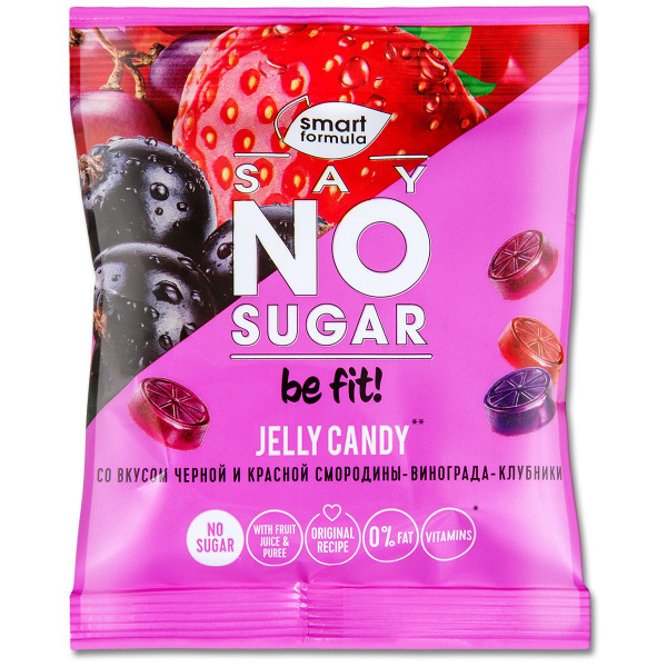 Жевательный мармелад Smart Formula Ягодные вкусы , без сахара, 70 г, 1 ...