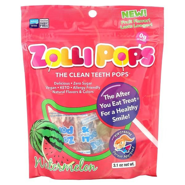 Zollipops, The Clean Teeth Pops, Леденцы на палочке для чистых зубов ...