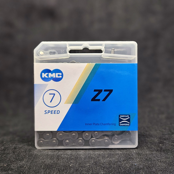 Цепь велосипедная KMC Z7 Gray / Brown, 7 скоростей, 114 / 116 зв, с ...