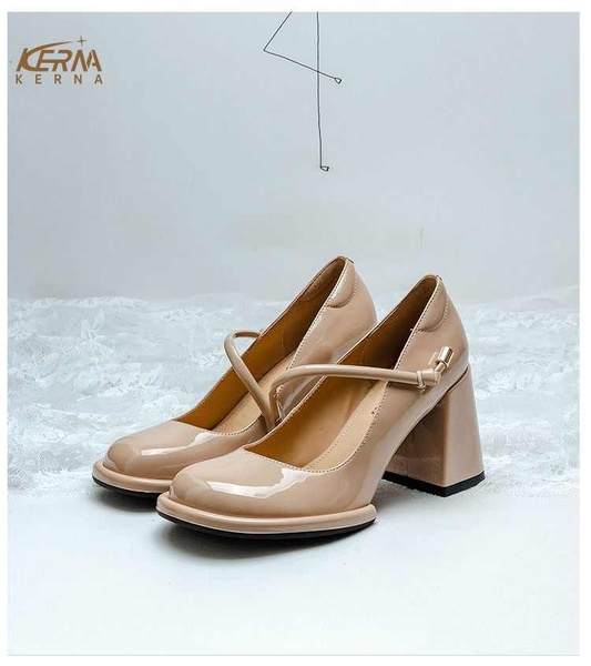 Туфли Женский KERNA Искусственная кожа, Резиновая смесь, размер 38 Толстый каблук Треккинг ...
