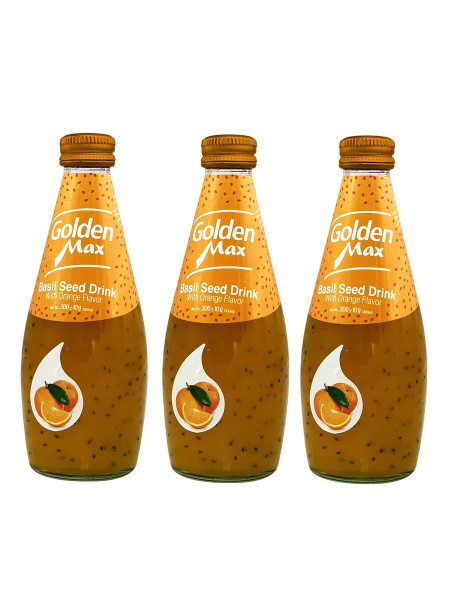 Напиток сокосодержащий Golden Max апельсин и семена базилика 300 мл х 3 ...