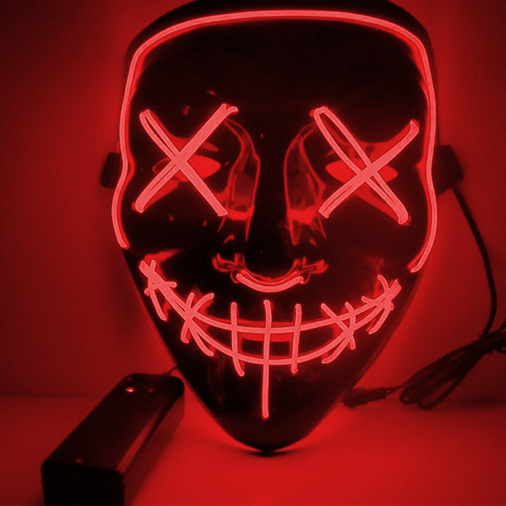 Светящаяся неоновая маска для праздника судная ночь The purge, красная ...