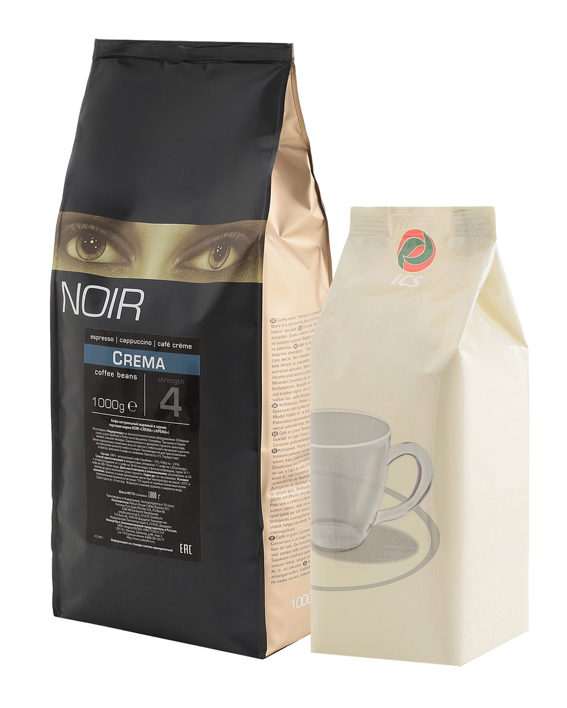 НАБОР ДЛЯ ЛЮБИТЕЛЕЙ КАПУЧИНО № 17: Кофе в зернах NOIR CREMA 1 кг и ...