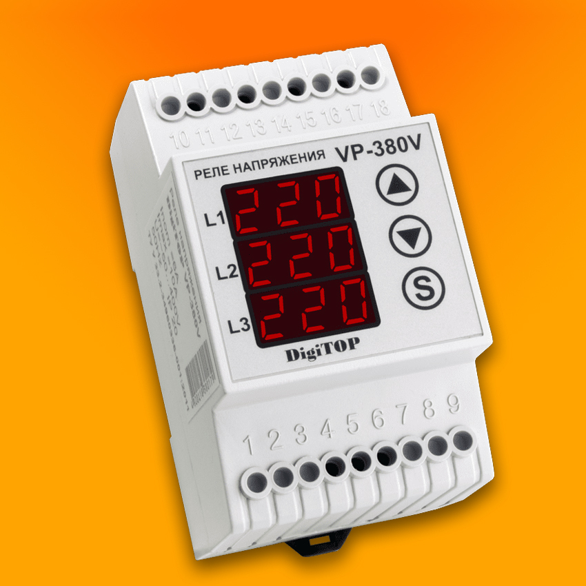 Реле напряжения трехфазное DigiTOP Vp-380V - купить по выгодной цене в интернет-магазине OZON