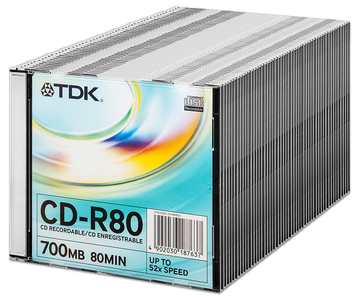 Диск TDK CD-R 700Mb 52x slim box, 50 шт. — купить в интернет-магазине OZON с быстрой доставкой