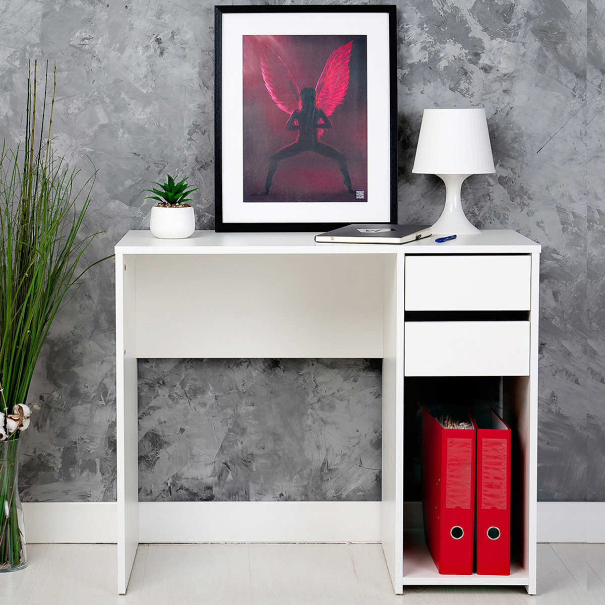 Компьютерный стол, Письменный стол Астек-Элара Белый, 90х45х75 см ...