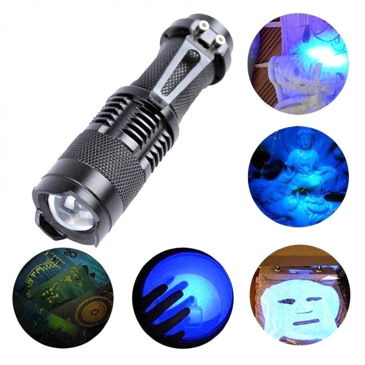 Ультрафиолетовый фонарик детектор LED для проверки денег 365 нм ...