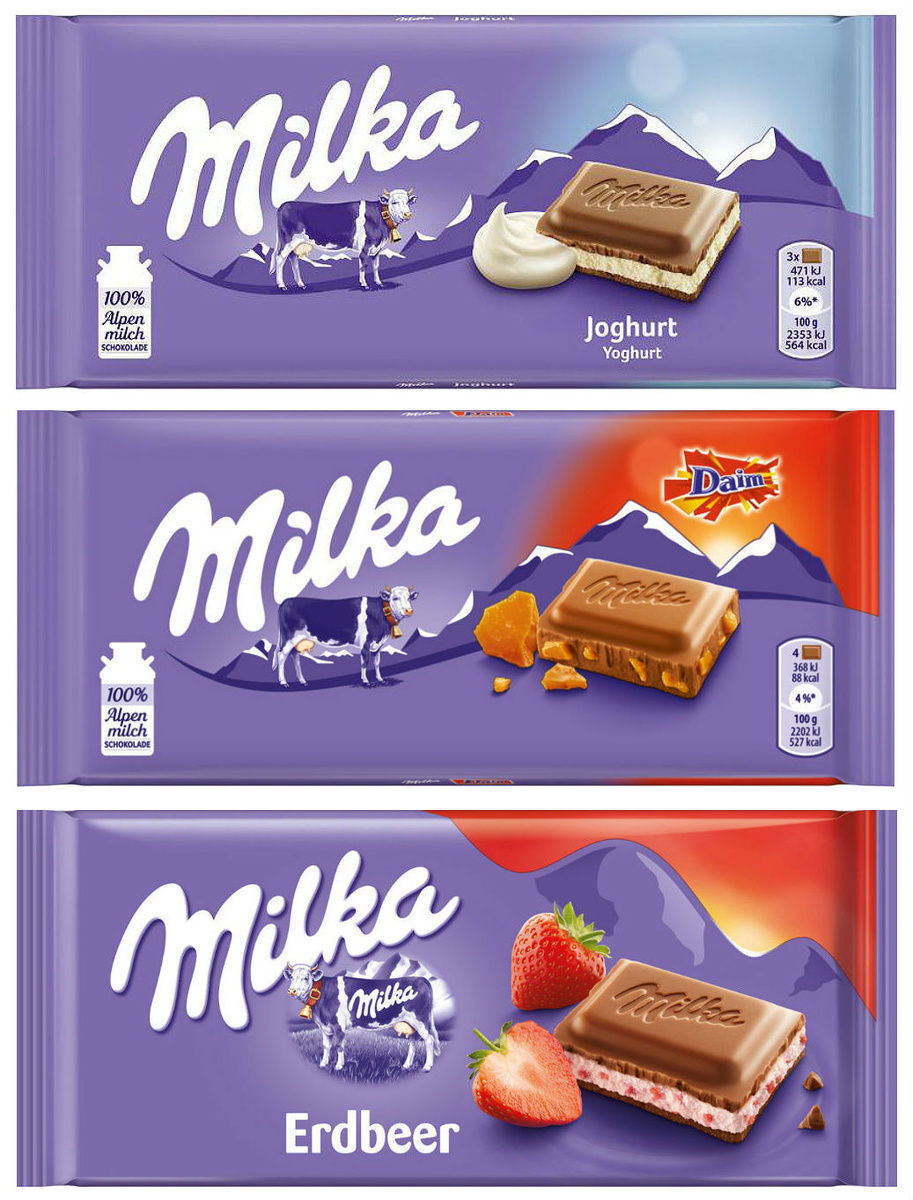 Шоколад Milka Yoghurt + Daim + Strawberry (3 шт) — купить в интернет ...