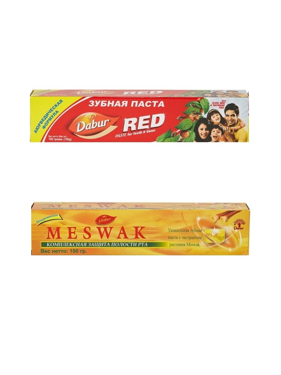 Зубная паста Дабур Ред + Месвак / Dabur Red + Meswak, 2 упаковки по 100 ...