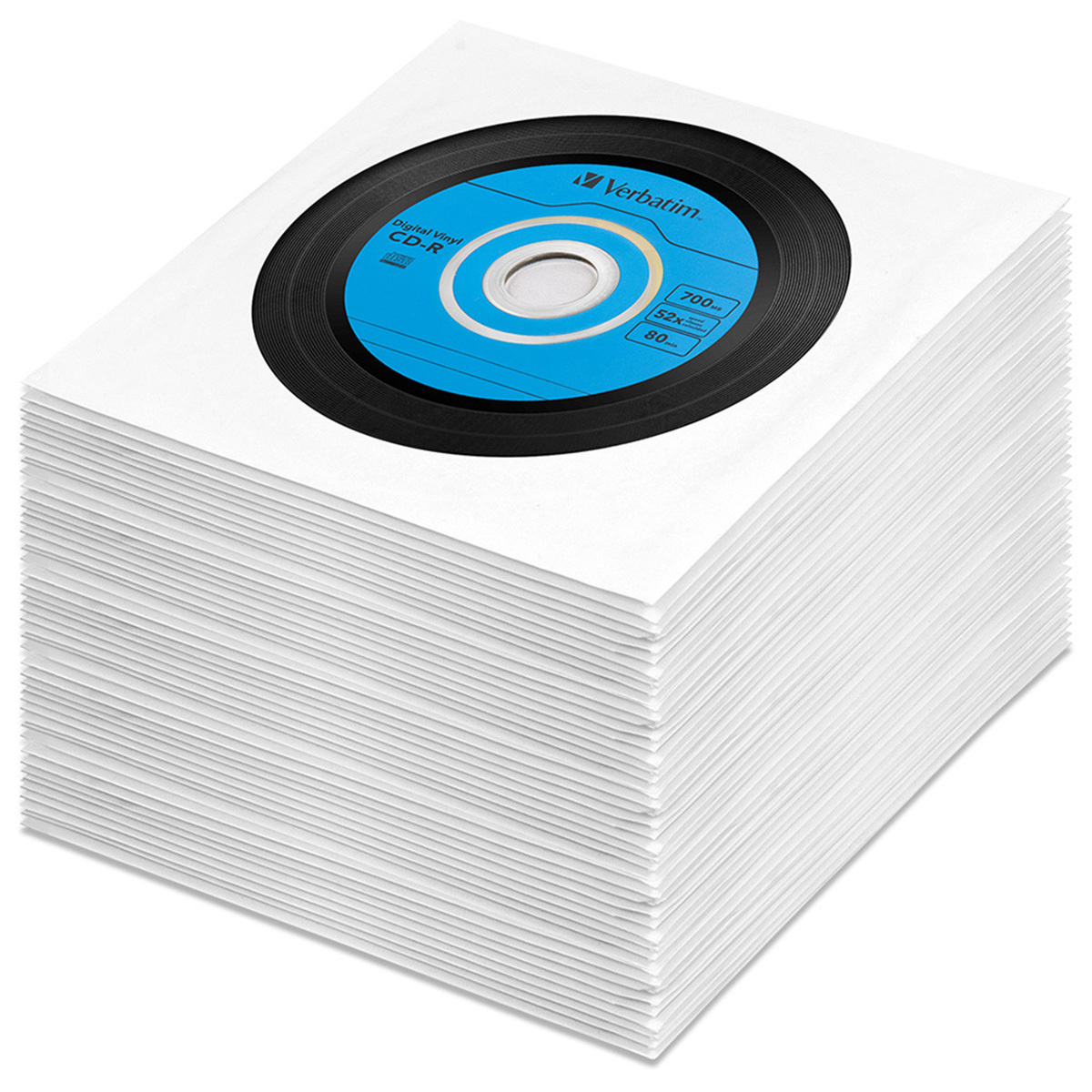 Диск Verbatim CD-R 700Mb DL+ Vinyl (пластинка) в бумажном конверте с ...
