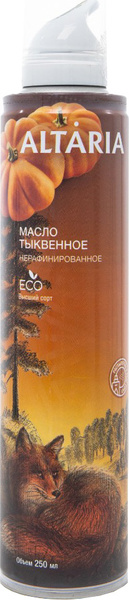 Растительное масло спрей тыквенное нерафинированное Алтария (Altaria ...