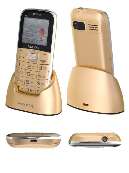 Мобильный телефон Maxvi B6, золотой - купить по выгодной цене в интернет-магазине OZON (616977047)