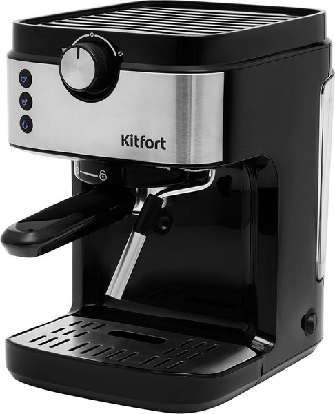 Кофеварка рожковая Kitfort КТ-742, чёрный, рожковая, 19 бар, стимер для ...