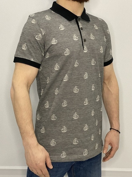 Поло REY POLO, размер 46, цвет серый, 92% хлопок 8% эластан - купить по ...