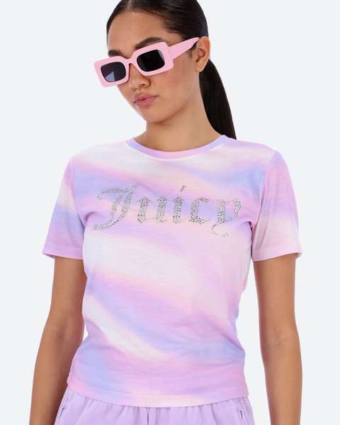 Футболка Juicy Couture, размер 44, 42, цвет фиолетовый, 100% полиэстер ...