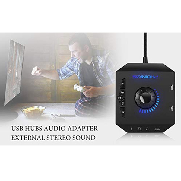 Phoinikas T10 Multi-Switch Usb Hub Аудио Адаптер Стерео карта Черный ...