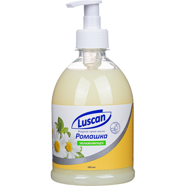 Крем-мыло жидкое LUSCAN Ромашка 500мл с дозатором купить на OZON по низкой цене (1455871362)