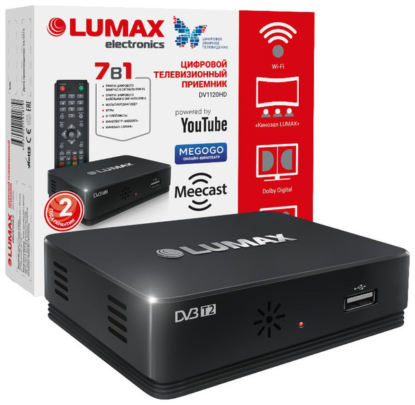 ТВ-ресивер Lumax DV1120HD черный, черный купить по выгодной цене в интернет-магазине OZON ...