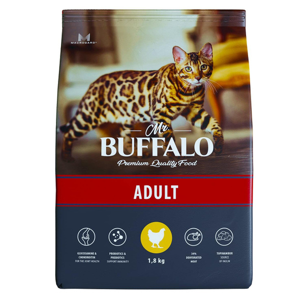 Mr.Buffalo корм для взрослых кошек, курица 10 кг - купить с доставкой ...