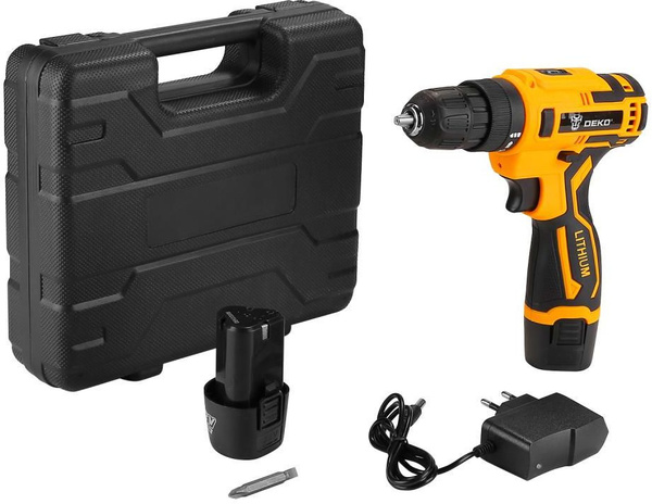 Дрель-шуруповерт DEKO Banger 12V SET 3, Сменный аккумулятор, 12 В, 26 ...