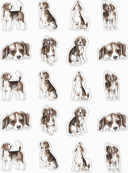 Наклейки стикеры собака Бигль - купить с доставкой по выгодным ценам в ...